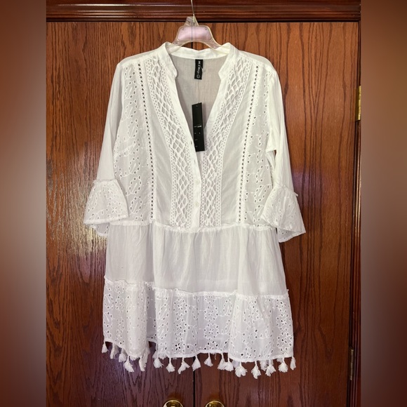 Me 2 Magic | Dresses | Me 2 Magic Large White Lace Mini Dress Nwt ...